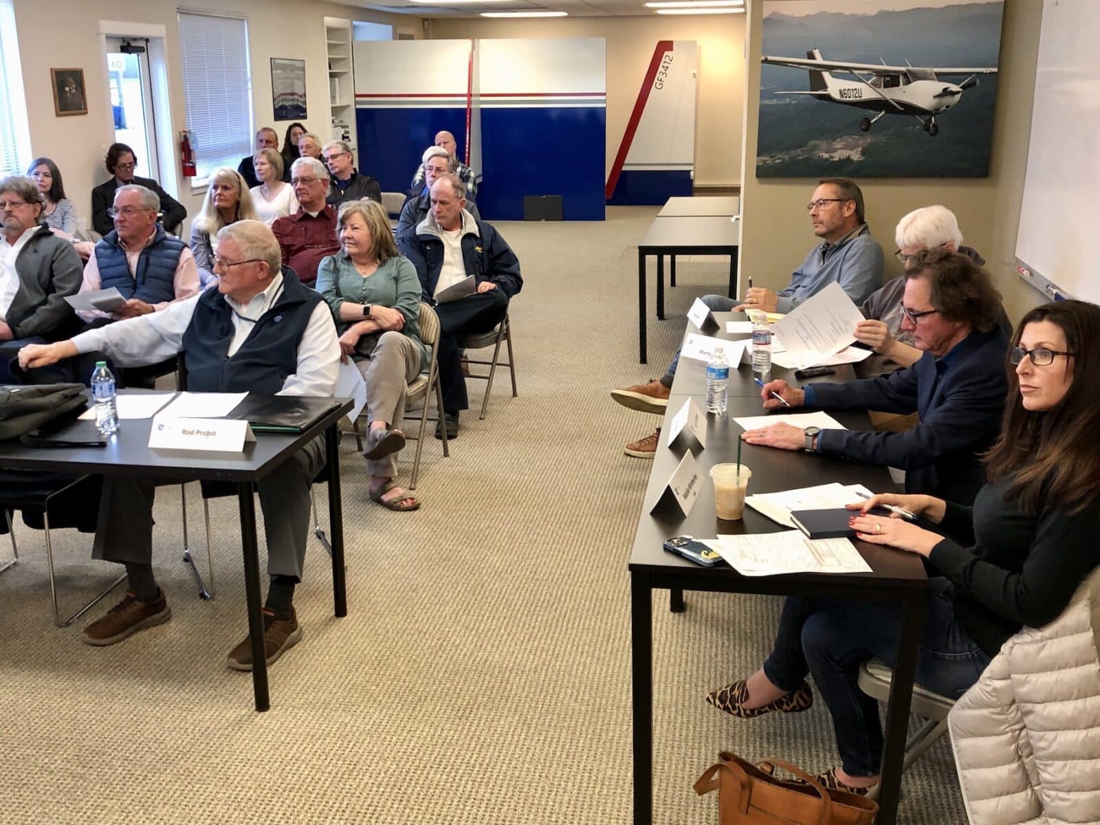 Airport advisory meeting audience questions loss of trees, taxi lane ...