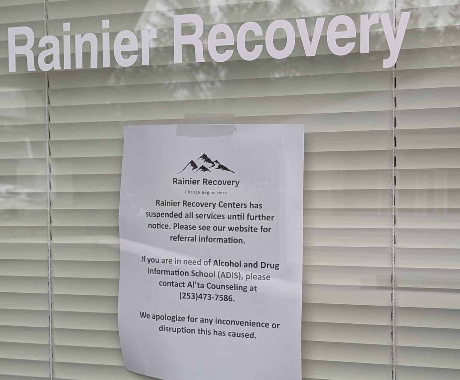 Rainier Recovery to reopen, but will be on probation for at least 10 ...