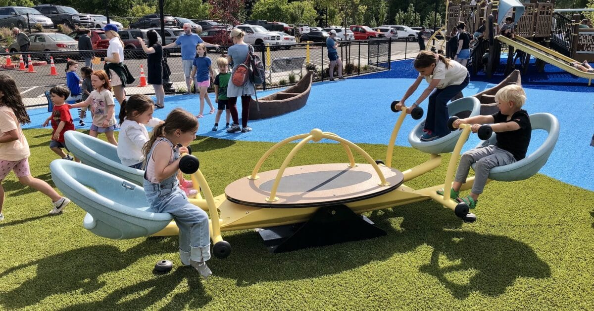 Kids dig new playground as city opens Doris Heritage Park - Gig Harbor ...