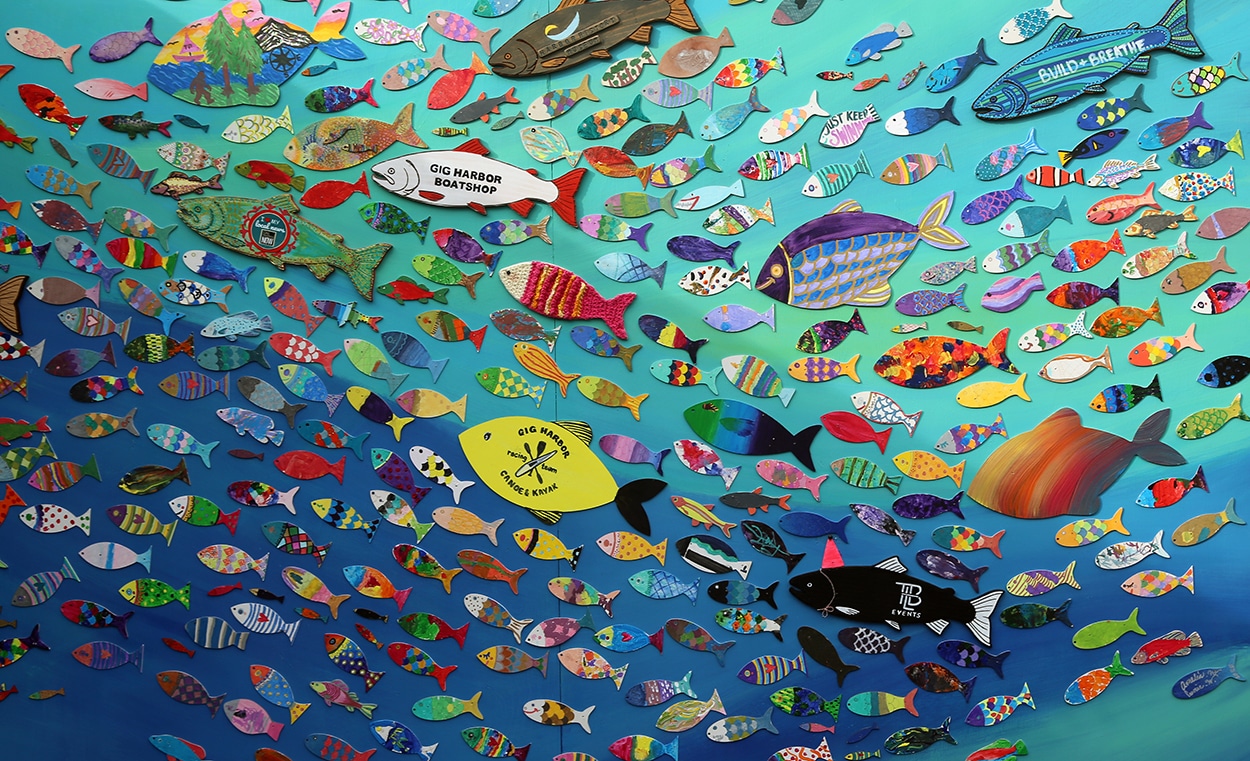 Community Currents mural brings some big fish to Harborview Drive - Gig ...